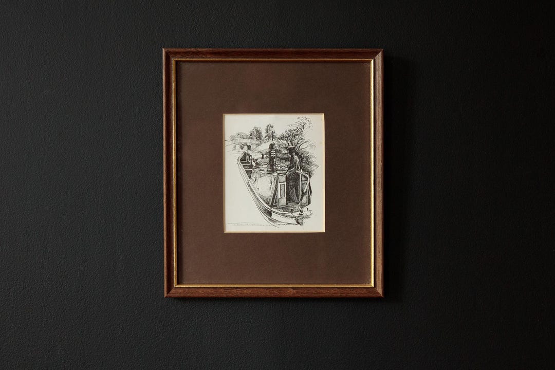 Vintage Barge Print, Framed Bargeboat Artwork, Wall Hung Picture - Etsy