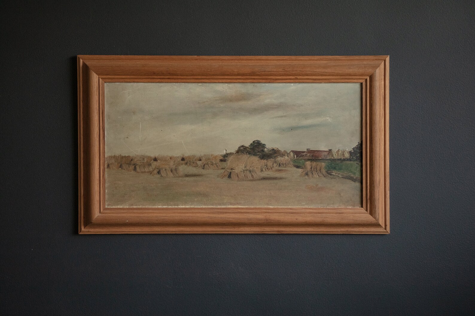 Old Original Haystacks Painting Rustic Rural Landscape - Etsy