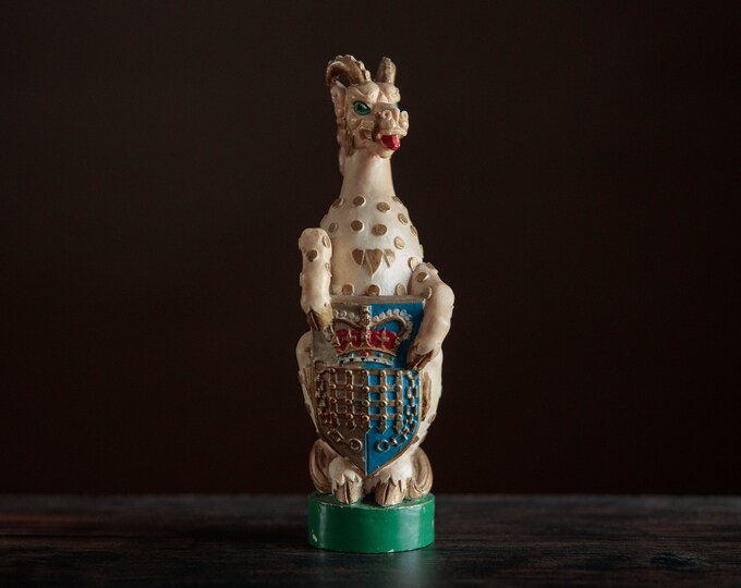Vintage Queens's Beast Figurine, Yale of Beaufort Heraldic Ornament ...