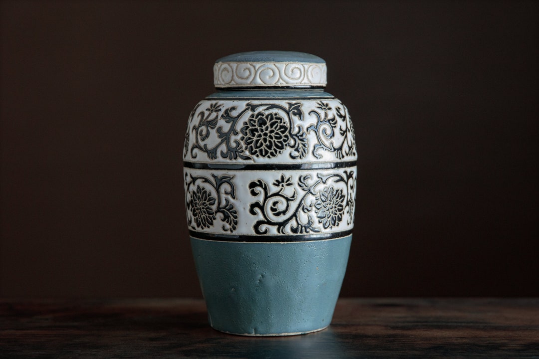 Vintage Ceramic Pot, Ornate Pottery Vessel, Eclectic Home Decor - Etsy