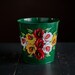 Vintage Hand Painted Bucket, Folk Art Wastepaper Bin, Colourful Floral ...