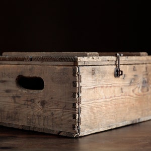 Vintage Moussec Wooden Box, Hand Made Rustic Storage Chest, Farmhouse ...