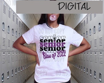 Senior 2022 School Colors Can Be Changed Sublimation PNG File - Etsy