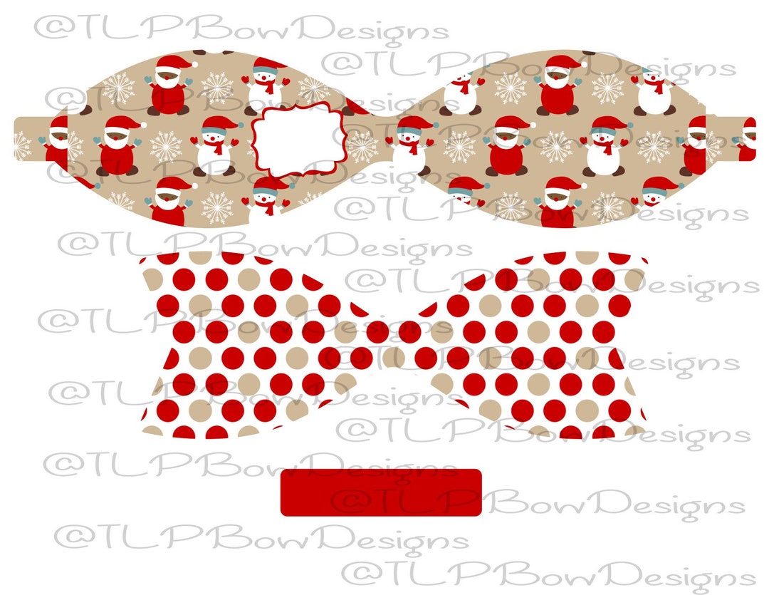 Minime Style Bow Template**polka Dot and African American Santa With ...