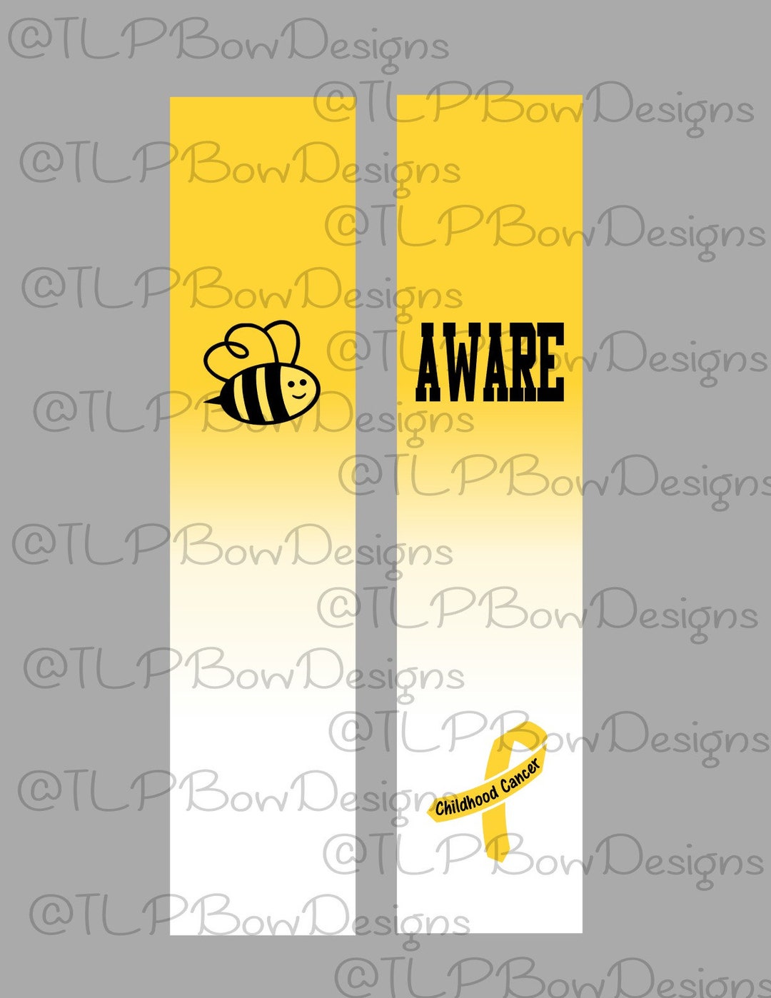 Bee Aware Childhood Cancer Awareness Cheer Bow Sublimation Download ...