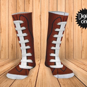 Football Seam -print Sock Sublimation PNG Download--add Name and Age - Etsy