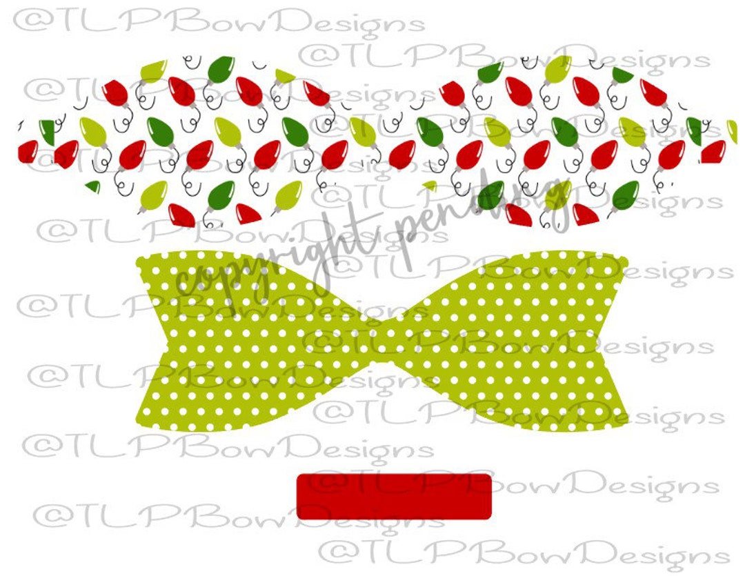 Minime Style Bow Template**christmas Lights PNG for Sublimation ...