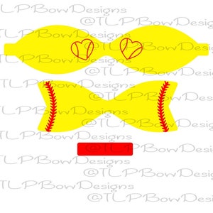 Minime Style Bow Template**softball Theme PNG for Sublimation Download ...