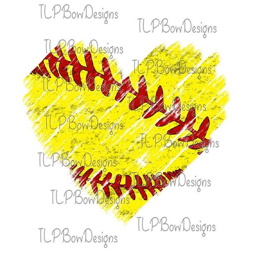 Distressed Softball Heart-add Wording to Support Your Team - Etsy
