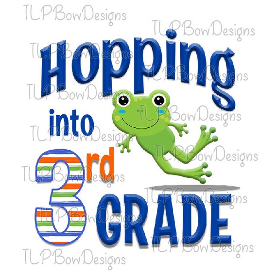 Hopping into 3rd Grade Back to School PNG file download | Etsy