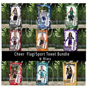 Cheer Spirit Garden Flag BUNDLE- 9 FILES-- Add Your Picture- PNG File ...