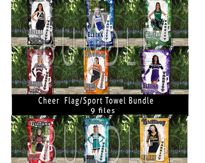 Cheer Spirit Garden Flag BUNDLE 9 FILES Add Your Picture - Etsy