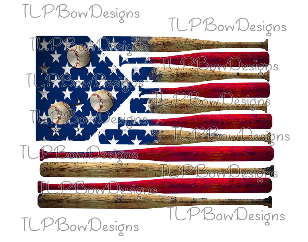 Baseball Bat Shape USA Flag- Sublimation File - PNG File Download - Etsy