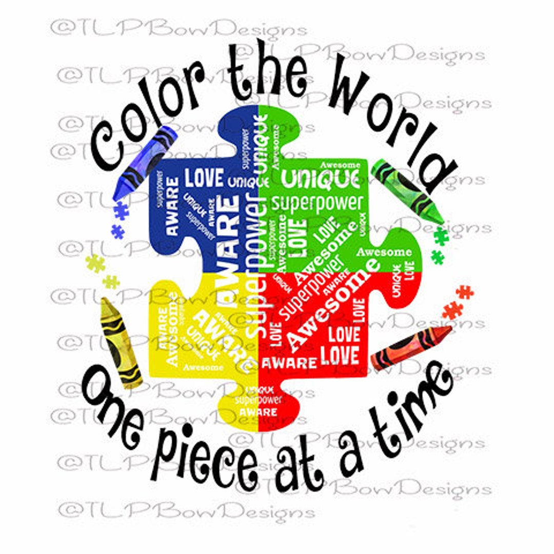 Color the World Autism Awareness- PNG File Download Sublimation ...