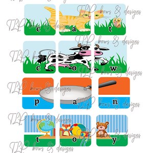 Three Word Matching Puzzle Game Set sublimation PNG File | Etsy