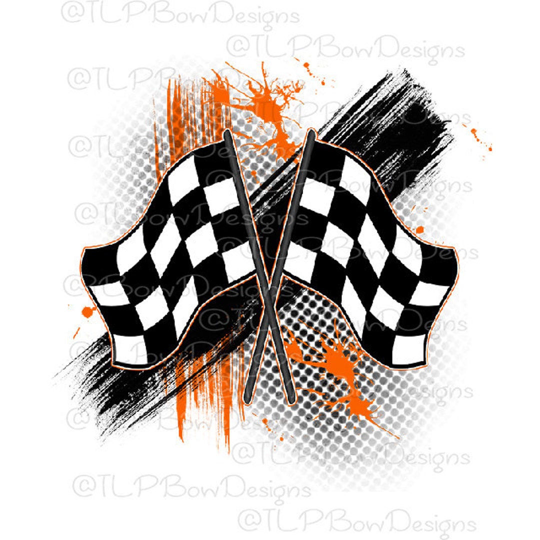 Racing Flag Orange Splash- PNG File Download Sublimation -printable ...