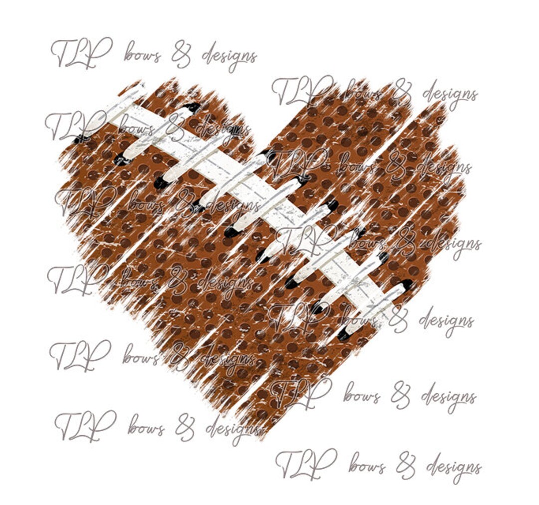 Distressed Football Heart-add Wording to Support Your Team- PNG File ...