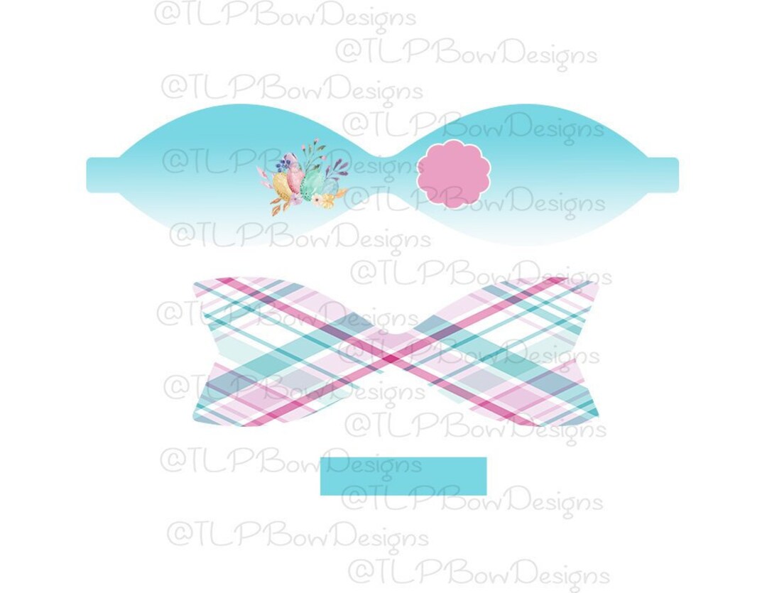 Minime Style Bow Template** Spring Time Plaid PNG for Sublimation ...