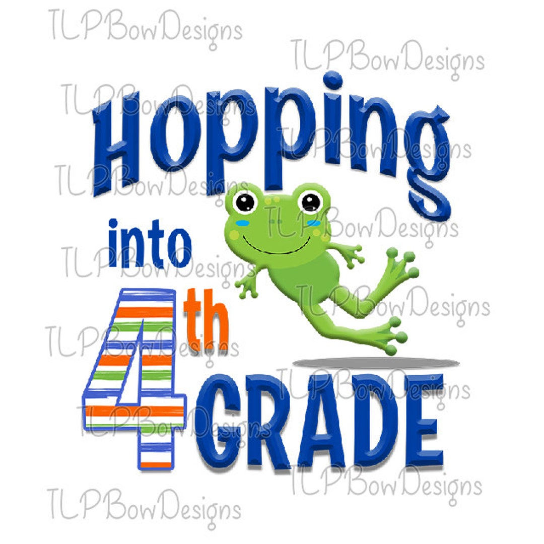 Hopping Into 4th Grade -back to School - PNG File Download Sublimation ...