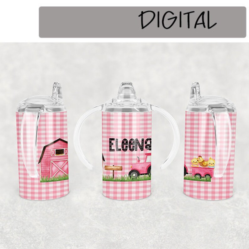 Girl Farm Themed Sippy Cup Download Sublimation PNG | Etsy