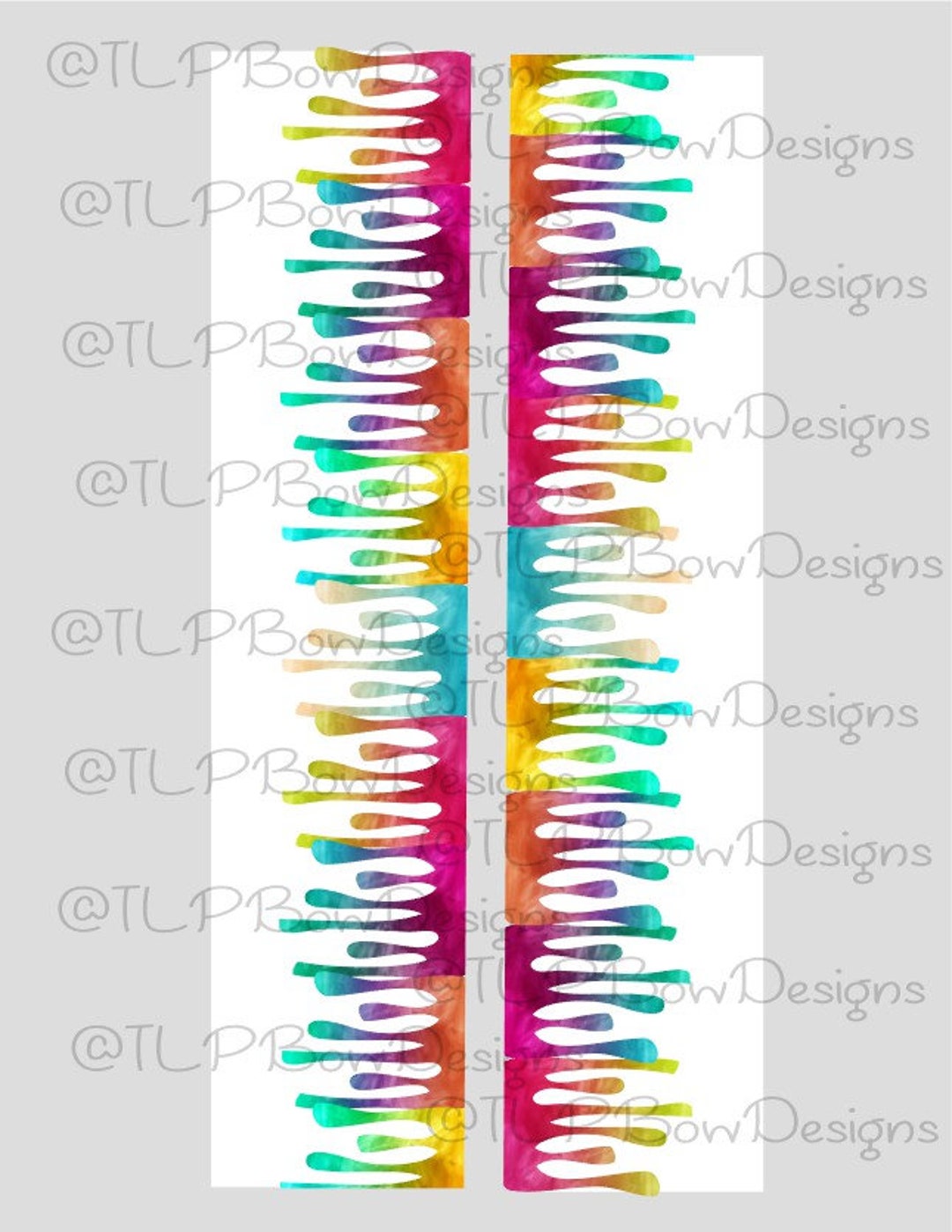Multi Watercolored Paint Dripping Cheer Bow Sublimation Download ...