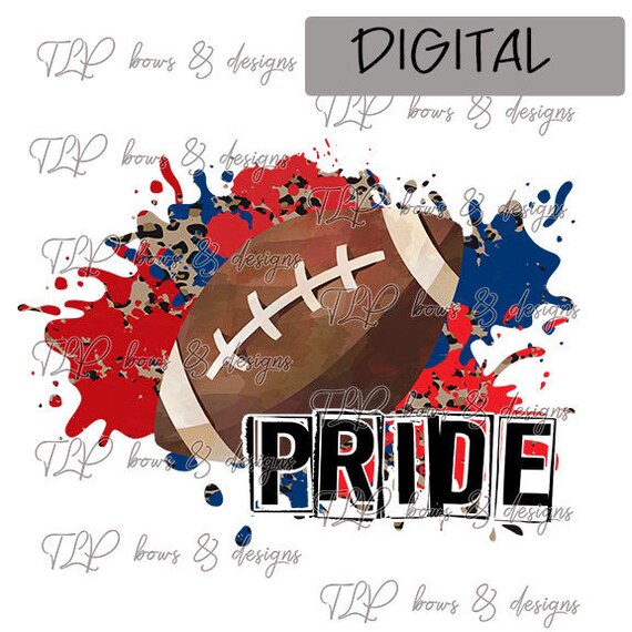 Red Blue Cheetah Splatter Football Pride Sublimation Printable | Etsy