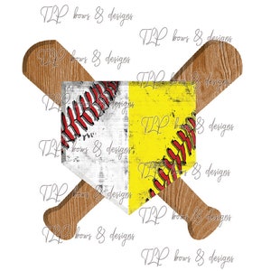 Baseball -softball Split Distressed Fence/door Hanger Design ...