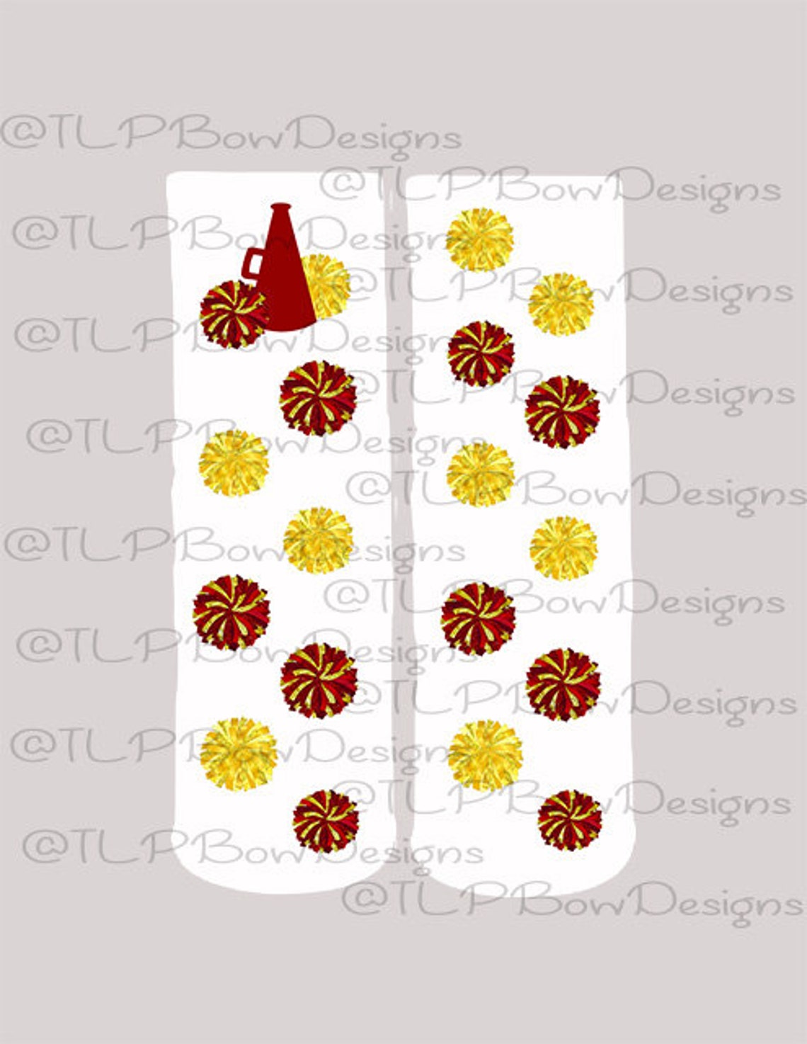 Cheer Spirit Maroon and Gold Print Sock Sublimation PNG | Etsy