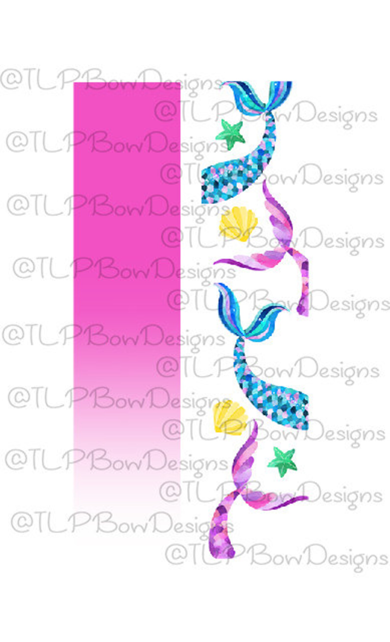 Mermaid Cheer Bow Sublimation Download Sublimation Strips - Etsy