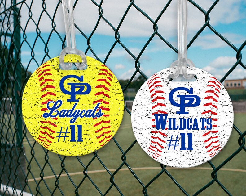 Distressed Sports Ball Name Bag/luggage Tags Set of 4 - Etsy