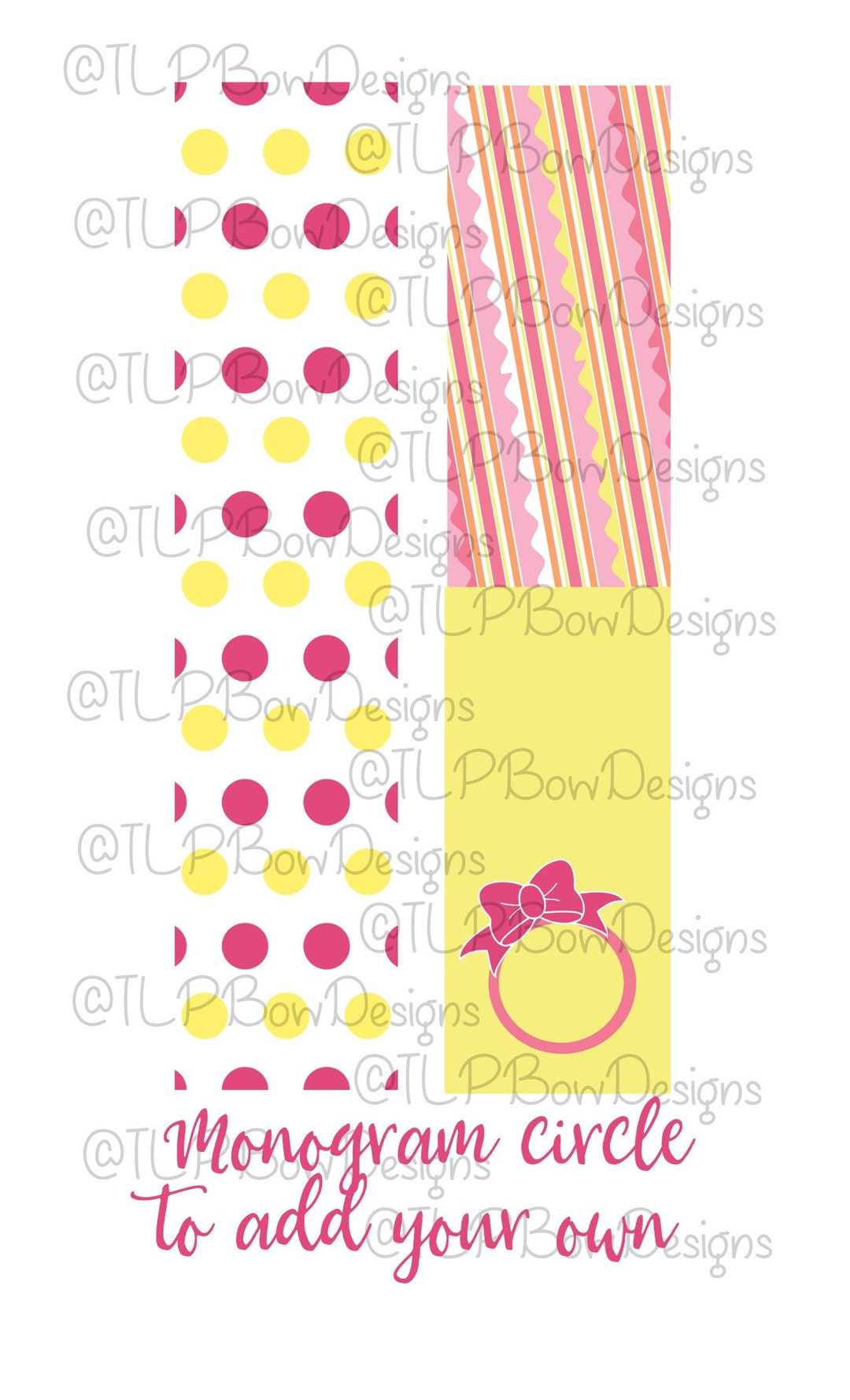 Polka and Multi Monogram Circle Cheer Bow Sublimation Download ...