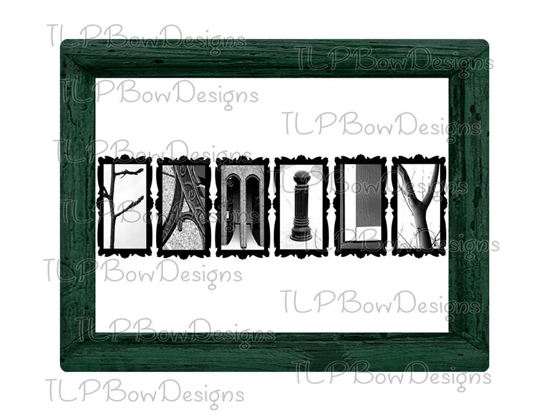 Wood -deep Green- Family Letter Photo Dry Eraser Board Sublimation ...