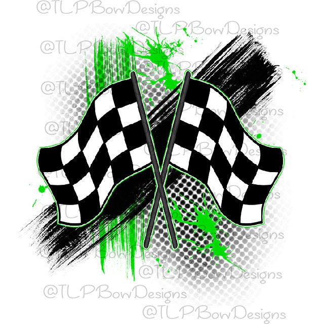 Racing Flag Green Splash PNG File Download Sublimation | Etsy