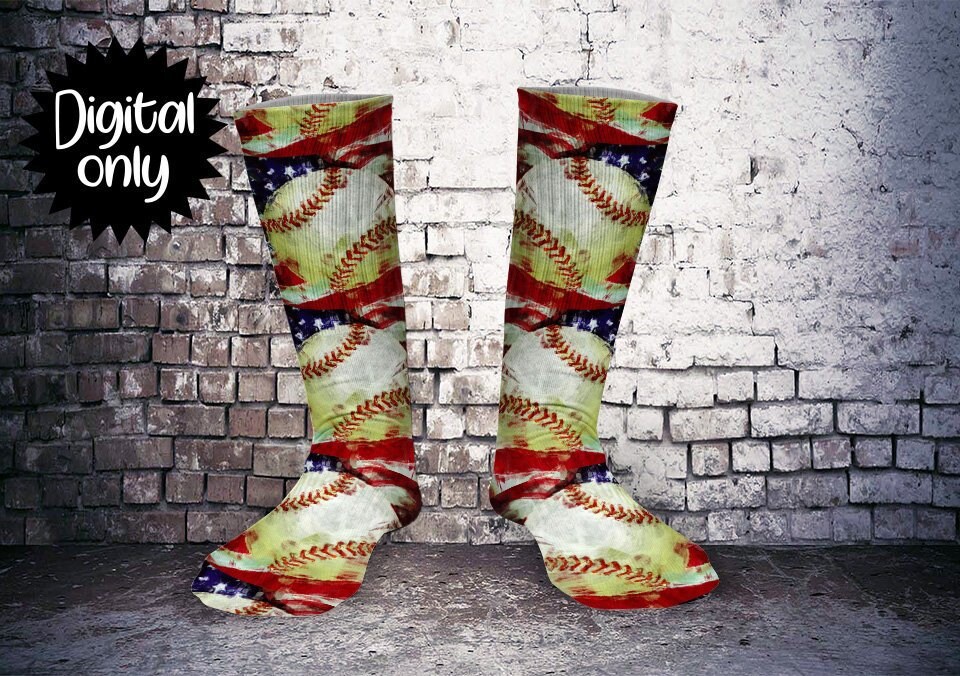 Vintage Baseball Print Sock Sublimation PNG DOWNLOAD - Etsy