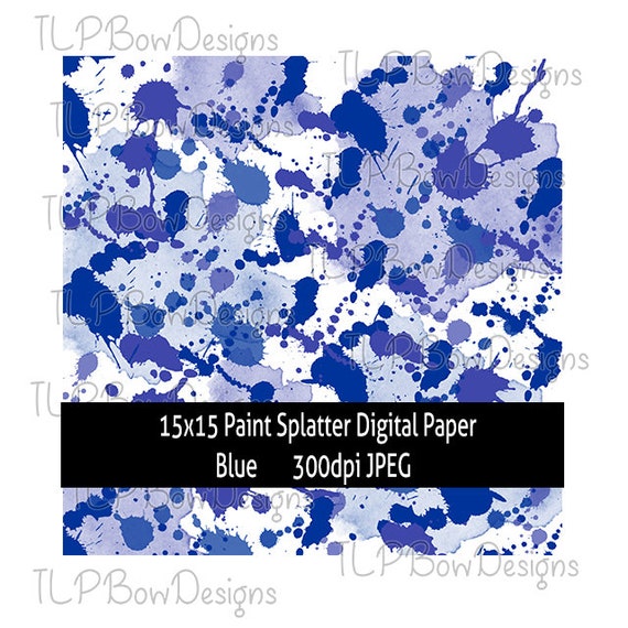 Paint Splatter-watercolor Mix Blue Digital Background/paper - Etsy