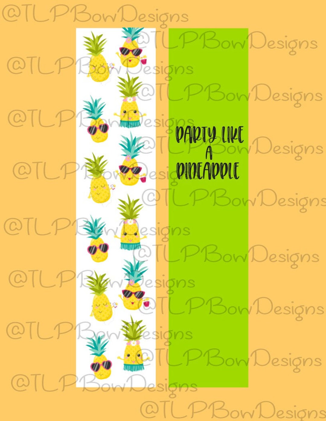 Party Like a Pineapple- Cheer Bow Sublimation Download Sublimation ...