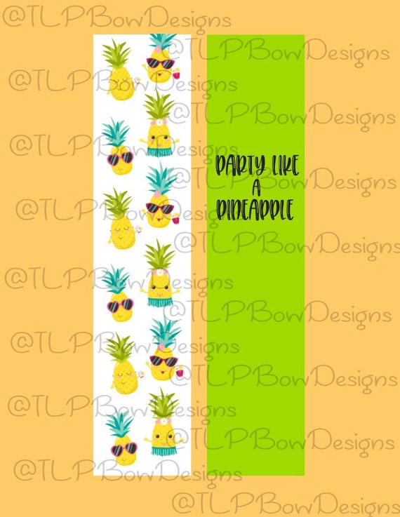 Party Like a Pineapple Cheer Bow Sublimation Download | Etsy