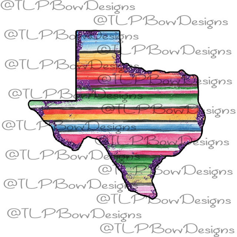 Funky Serape Faux Glitter Texas State PNG File Download - Etsy