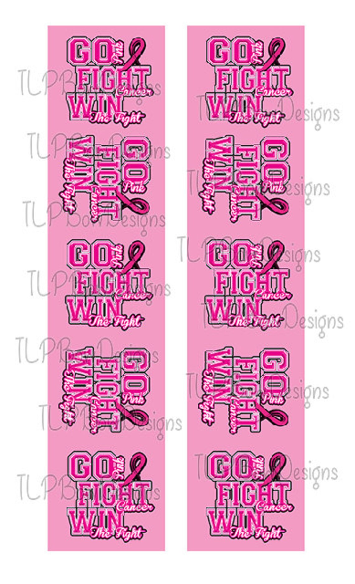 Go Fight Win Breast Cancer Awareness Cheer Bow Sublimation | Etsy