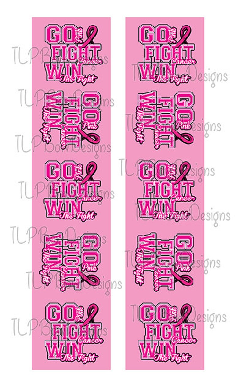 Go Fight Win Breast Cancer Awareness Cheer Bow Sublimation - Etsy