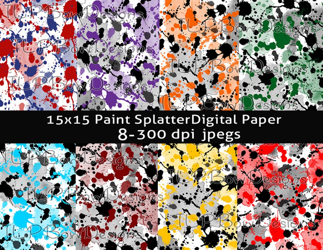 Paint Splatter-watercolor Mix Digital Background/paper Pack- JPEG - Etsy