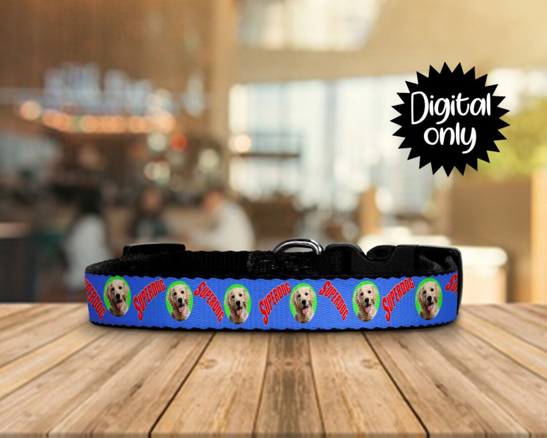 Superdog ADD Your Own Image collar Sublimation Editable Template ...