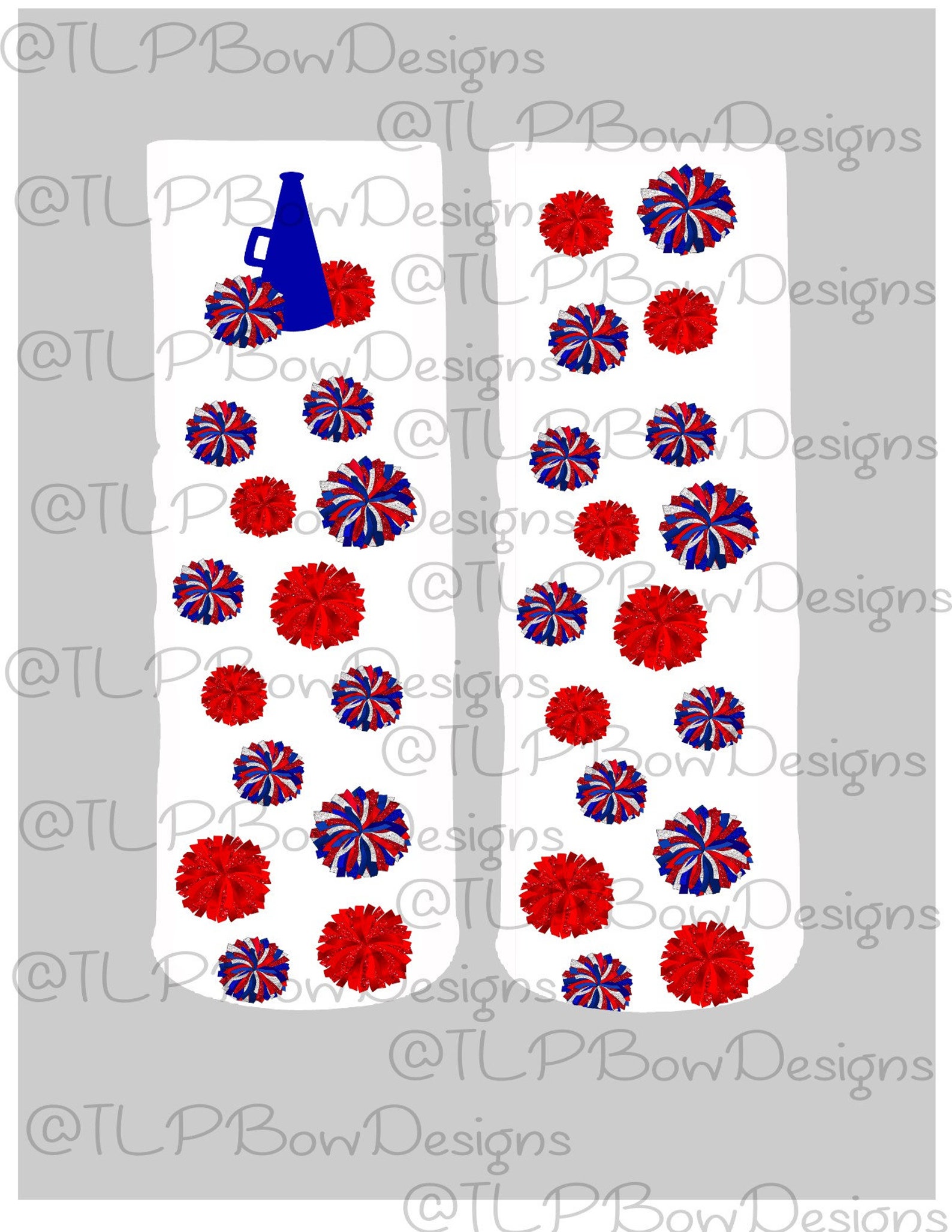 Cheer Spirit Royal and Red Print Sock Sublimation PNG - Etsy