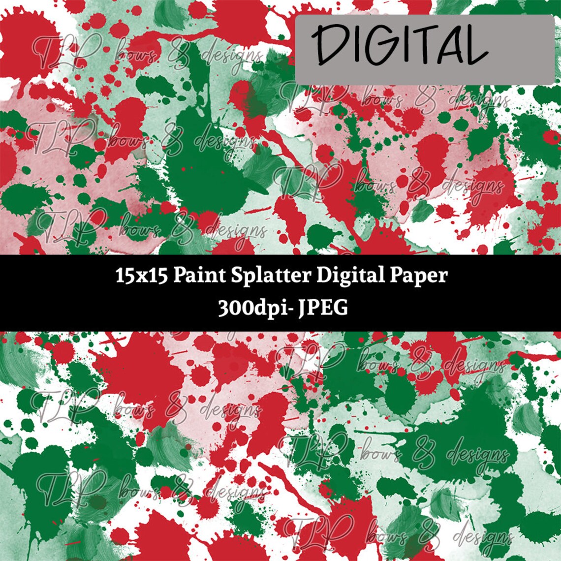 Paint Splatter-watercolor Red Green Digital Background/paper | Etsy