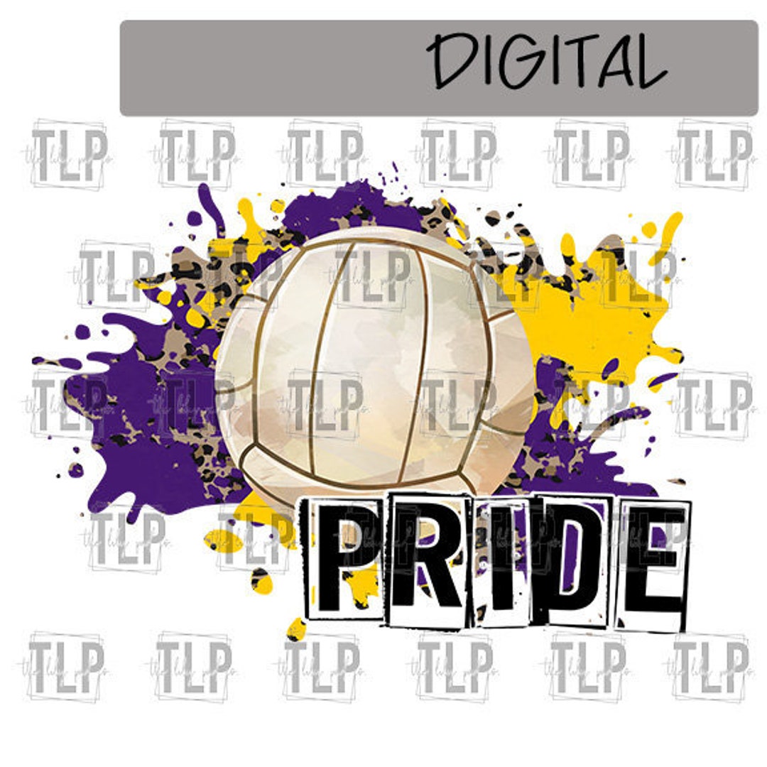 Purple Gold Cheetah Splatter Volleyball Pride Sublimation Printable ...