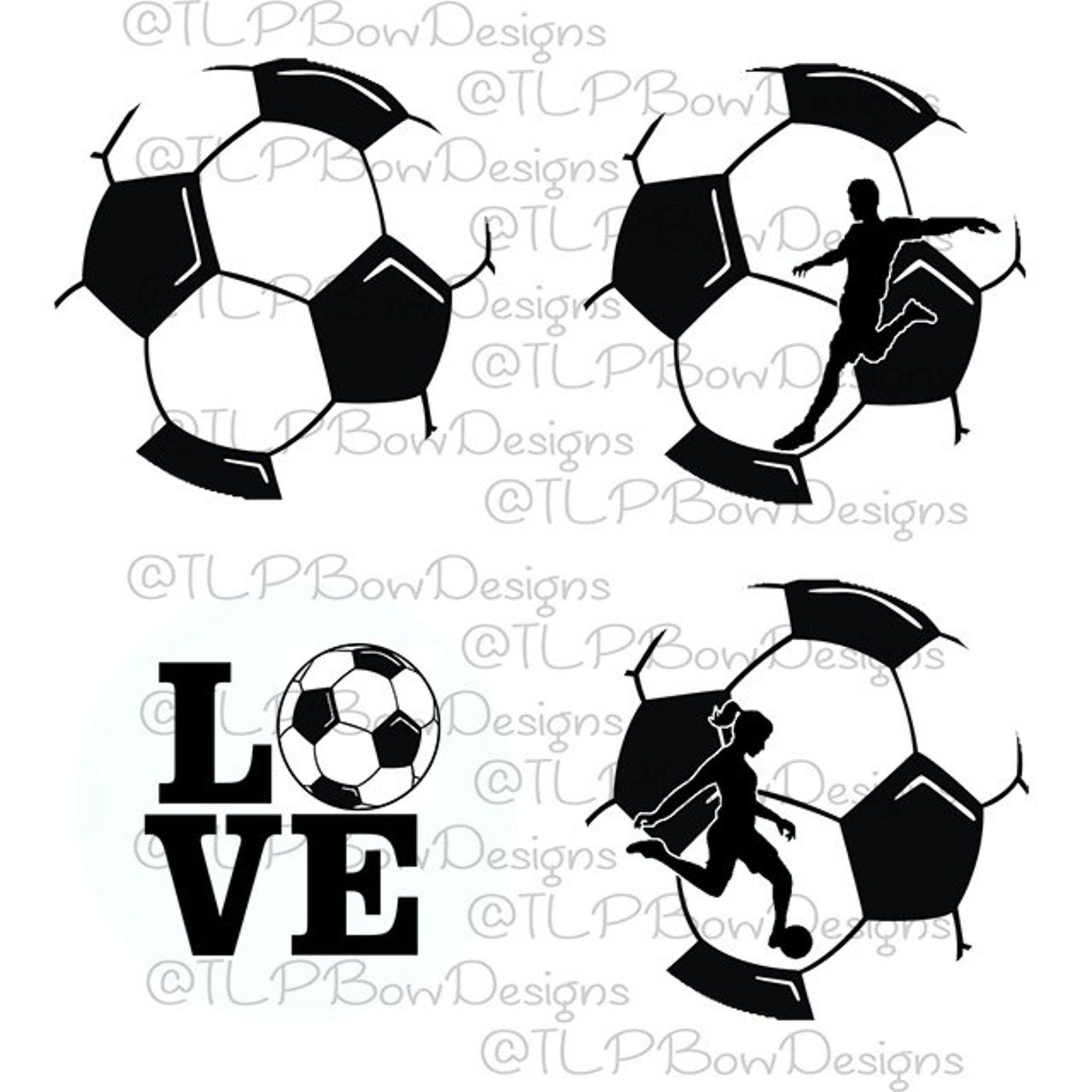 Soccer Silhouette Player Boy and Girl Love Soccer Add Name - Etsy