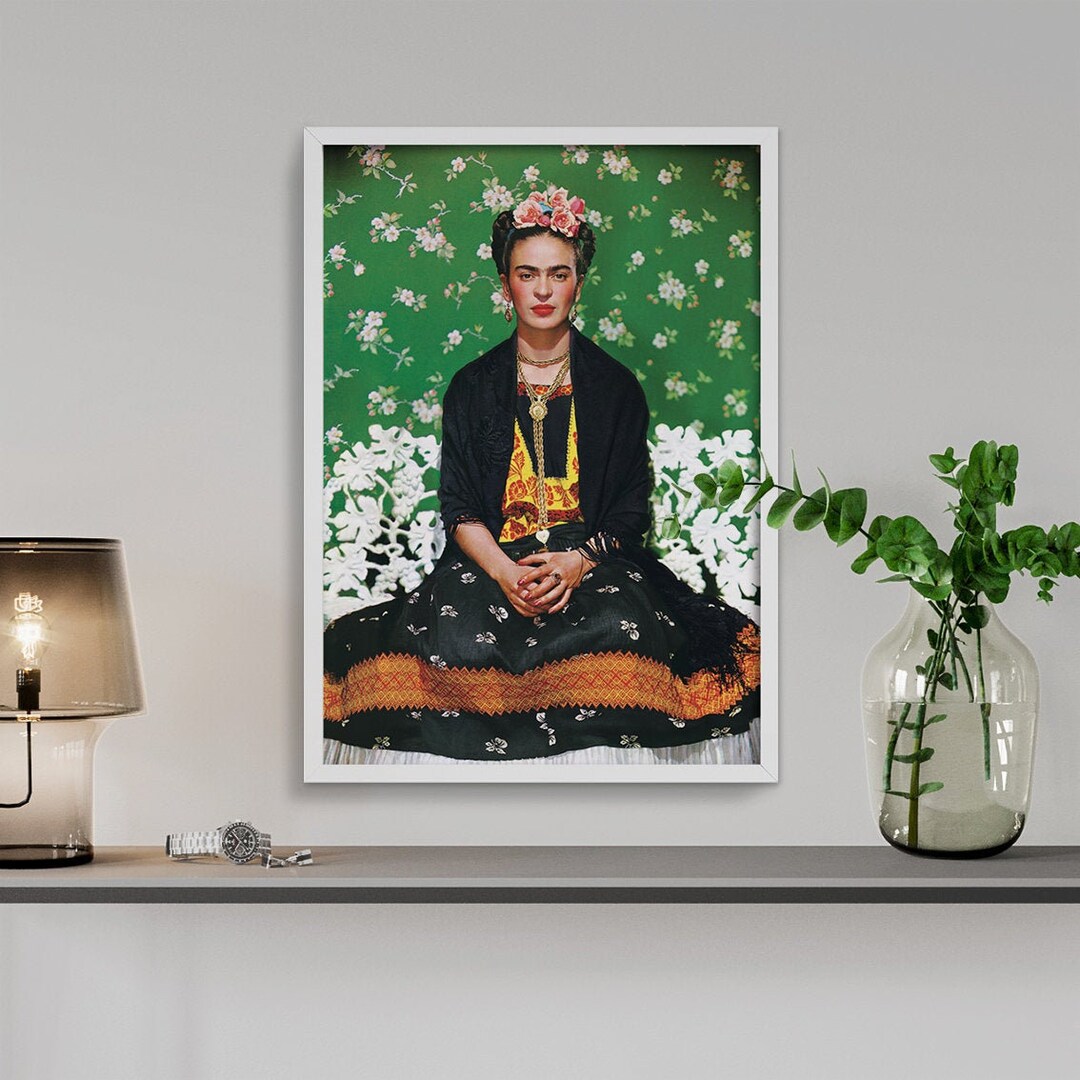 Poster Frida Kahlo on White Bench by Nickolas Muray 1939, Handmade Print - Etsy