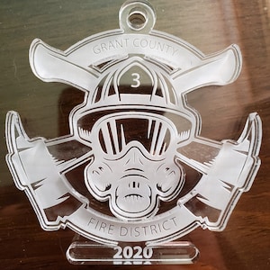 Firefighter Ornament, Fire Department Ornament, Christmas Ornament ...