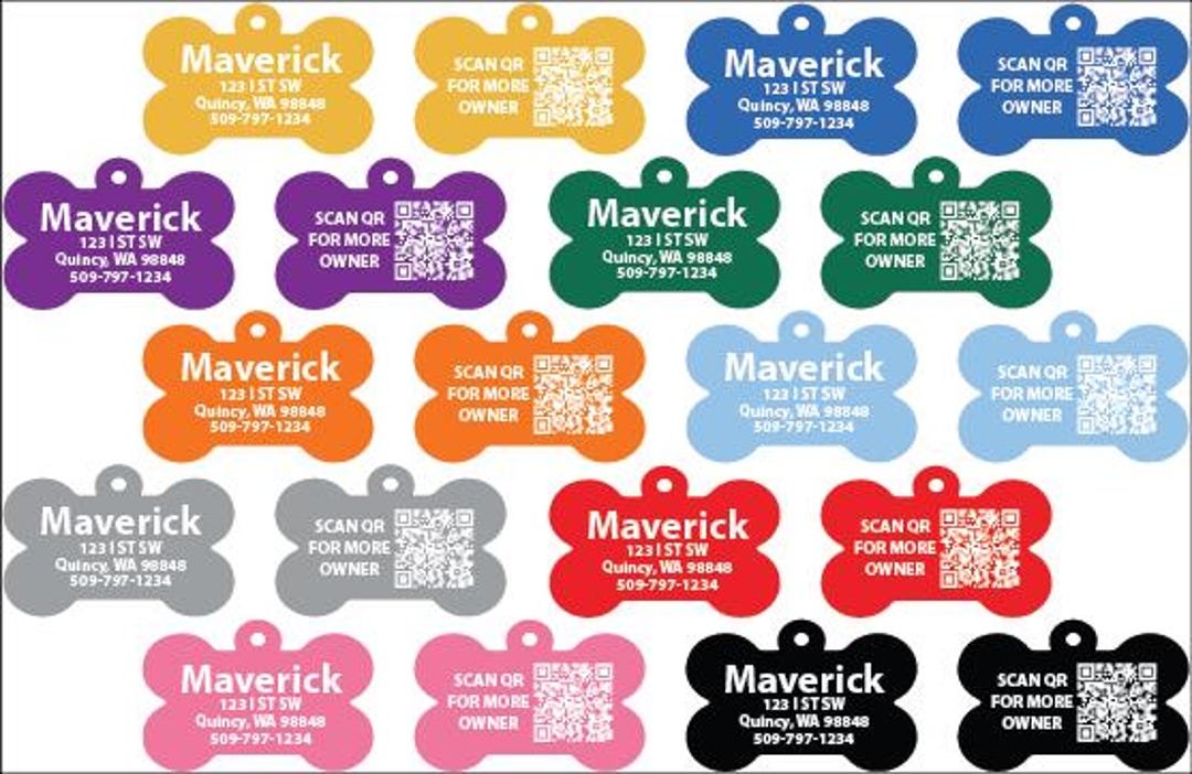 Pet Tags With Scankeep Enhanced QR Code Technology, Aluminum - Bone ...