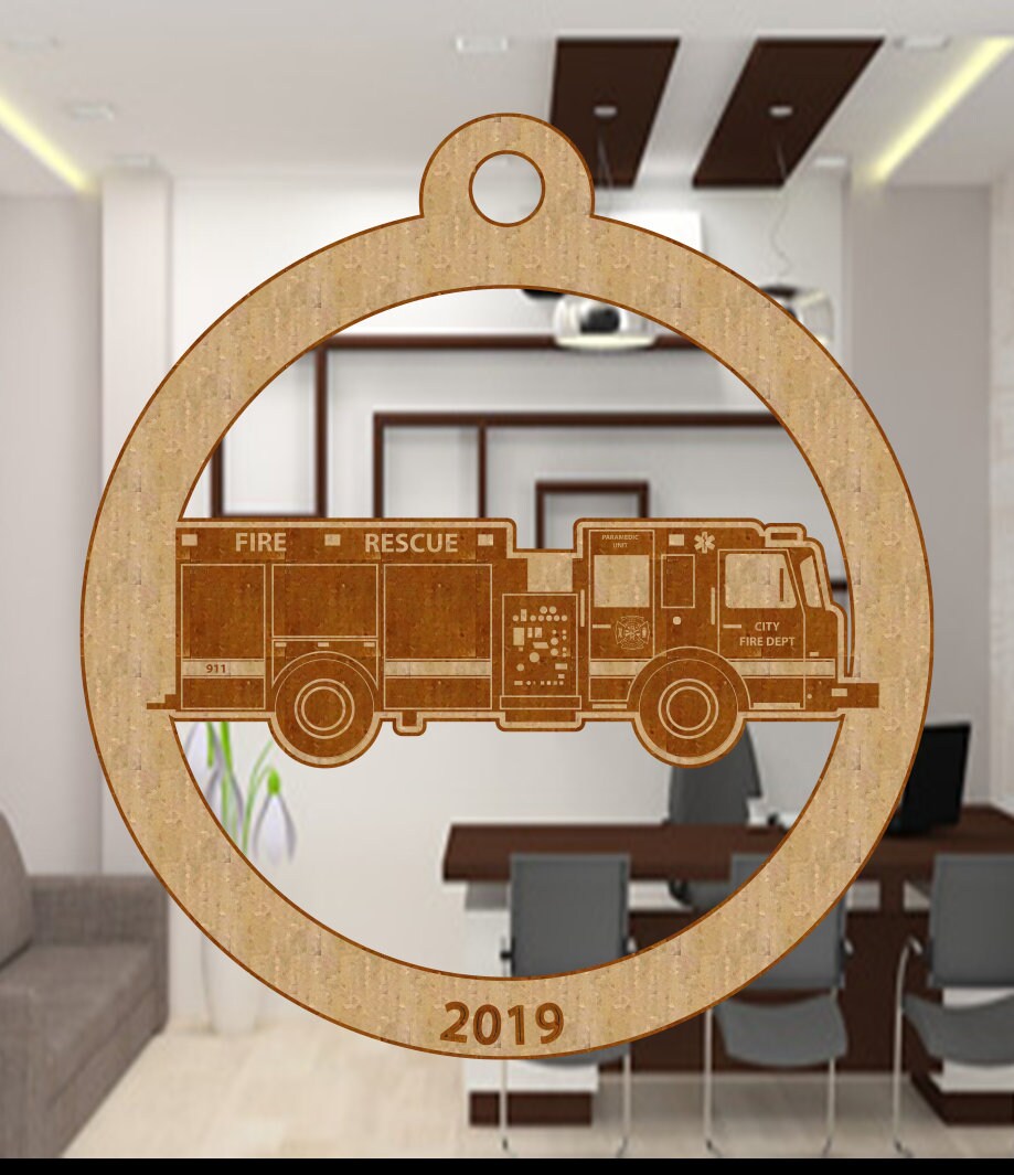 Firetruck Ornament First Reponder Ornament Personalized | Etsy